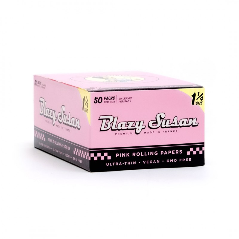 Blazy Susan 1¼ Pink Rolling Papers 50ct, thc, dry herb, flower, aromatherapy, alternative